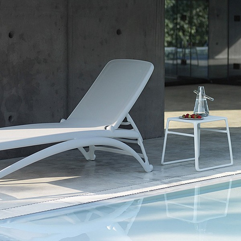 Table polypropylène et fibre de verre, traité anti-UV POP Blanc avec ...