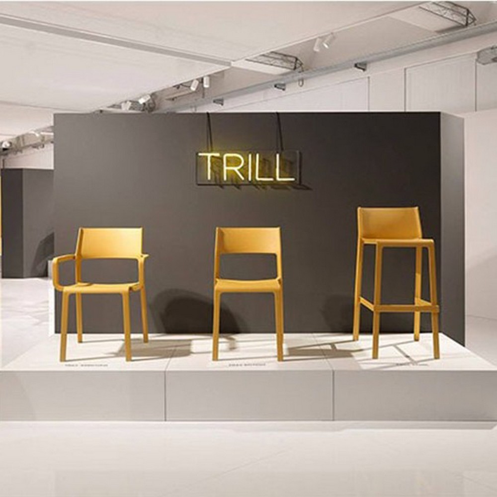 Tabouret polypropylène et fibre de verre traité anti UV TRILL Rose mini ...