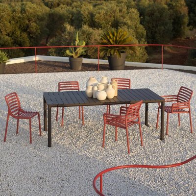 Table extensible en polypropylène TEVERE Beige corda 211-275 cm