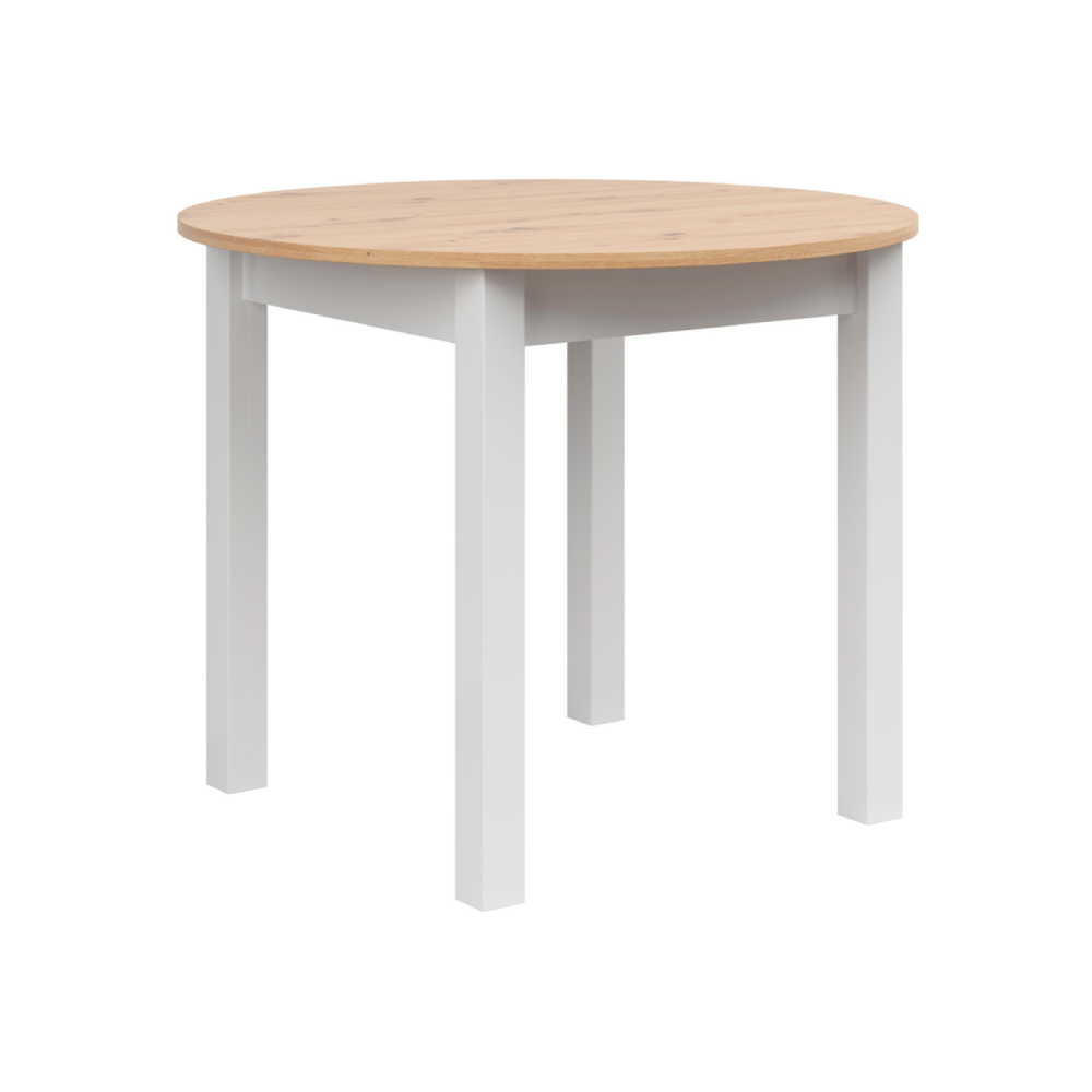 Table extensible BERNARD chêne rustique/ blanc alpin 95-145x95x76 cm