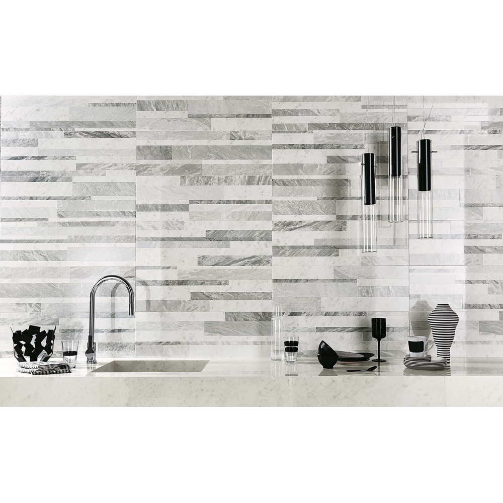 Faïence brillant RD DECO WHITE BRI 25x75 cm (6 pièces)